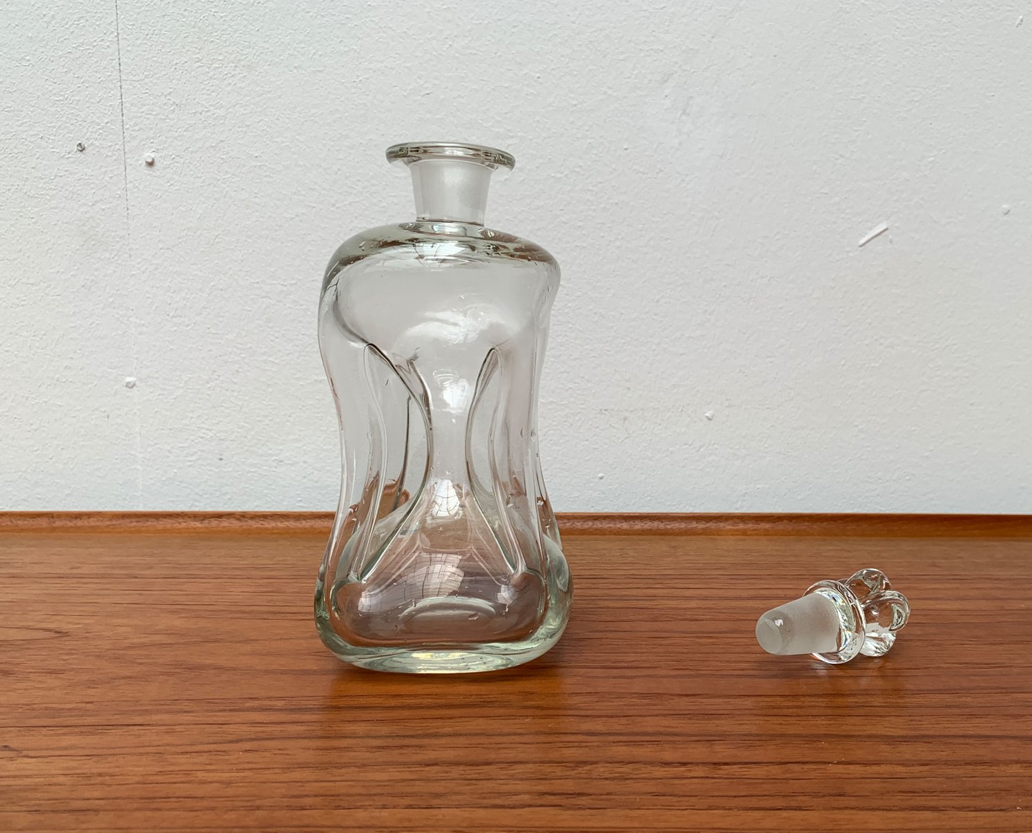 Vintage Danish Glass Kluk Kluk Bottle with Crown Glass Stopper from ...