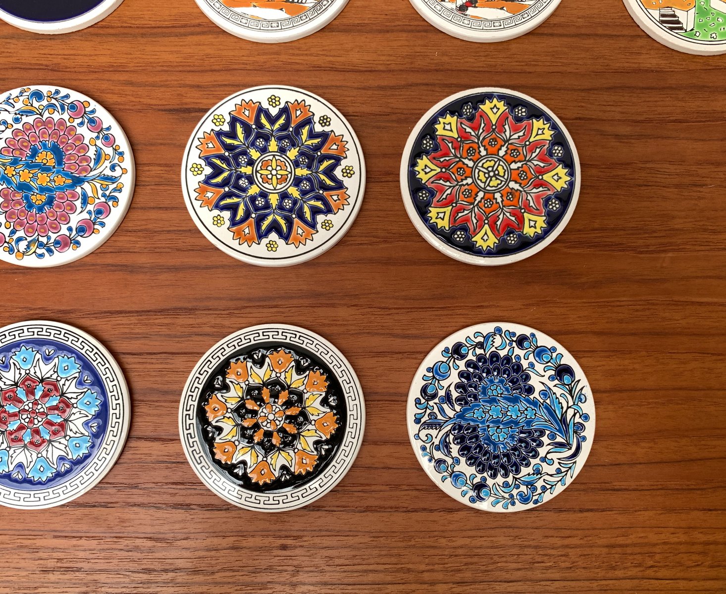 Vintage Greek Ceramic Handmade Coaster from Lito Niarchos, Set of 13 ...