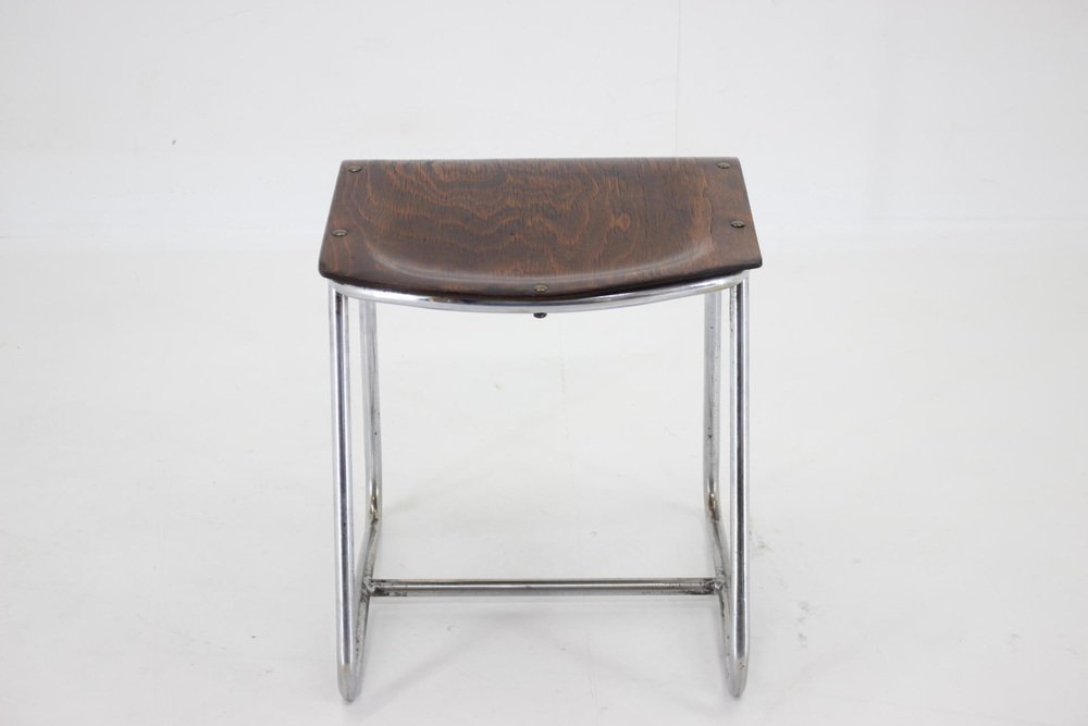 Chrome Bauhaus Stool, Czechoslovakia, 1930s for sale at Pamono