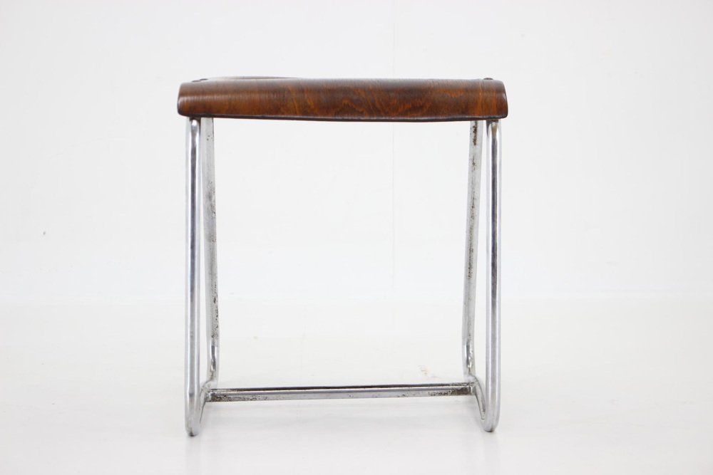 Chrome Bauhaus Stool, Czechoslovakia, 1930s for sale at Pamono