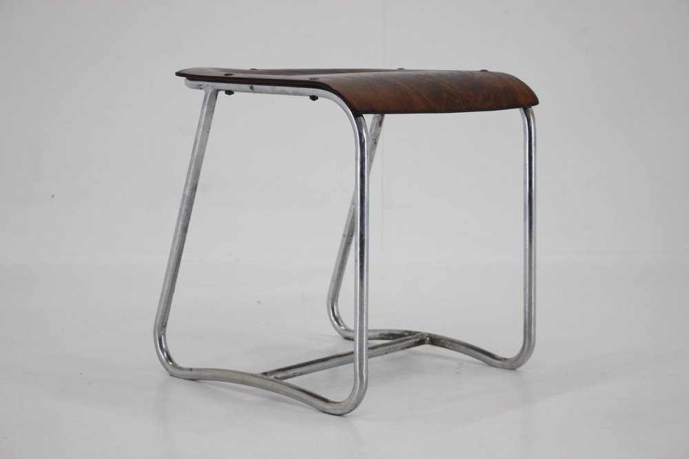 Chrome Bauhaus Stool, Czechoslovakia, 1930s for sale at Pamono