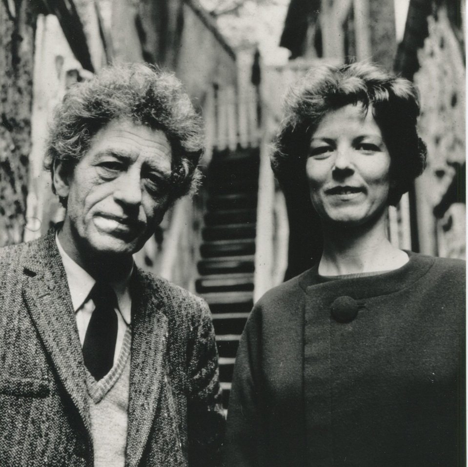 Wolfgang Kühn, Alberto Giacometti con sua moglie Anette nel suo studio ...