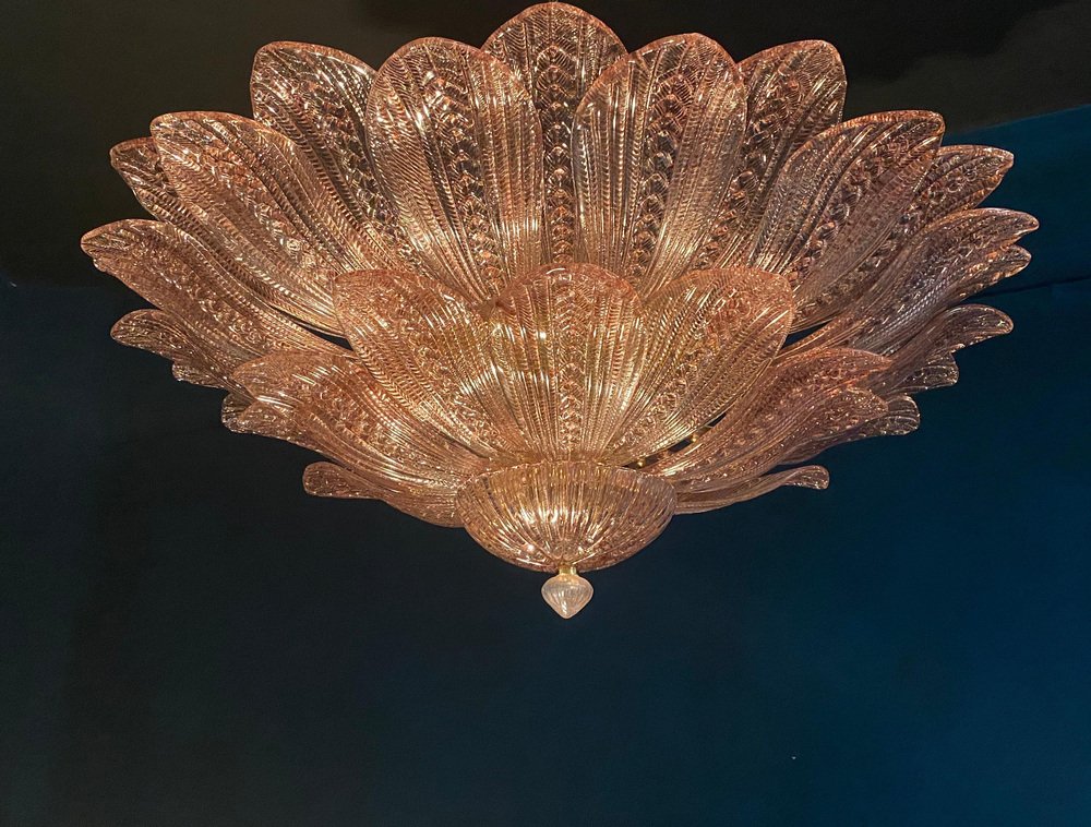 Large Murano Glass Leave Ceiling Light, 2010 for sale at Pamono