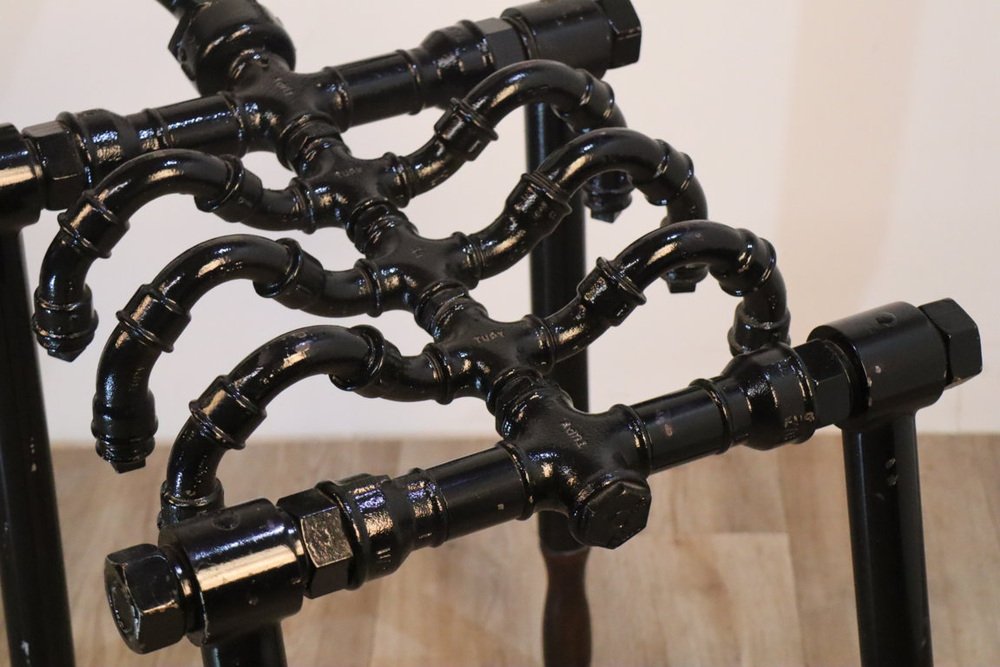 Black Lacquered Steel Squellette Chair, 1990s for sale at Pamono