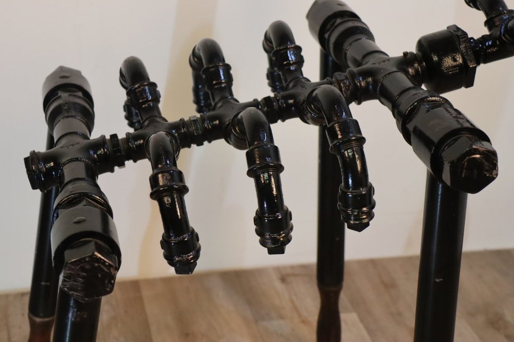 Black Lacquered Steel Squellette Chair, 1990s for sale at Pamono