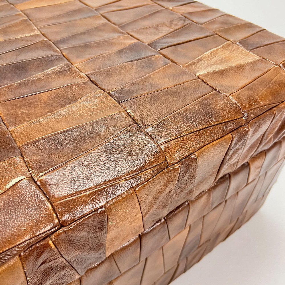 Leder Patchwork Pouf von de Sede, 1970er bei Pamono kaufen