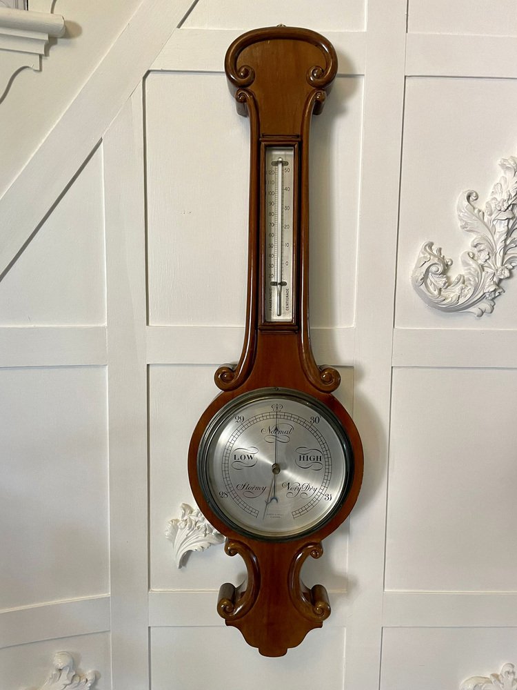 Antique Victorian Mahogany Banjo Barometer by James H Kelly of Glasgow ...