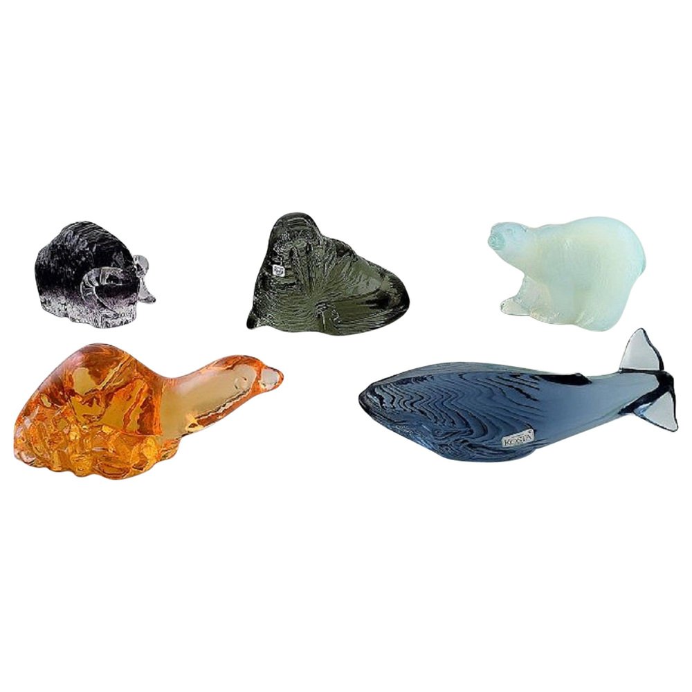 Mid-20th Century Art Glass Figures by Paul Hoff for Svenskt Glass, Set ...