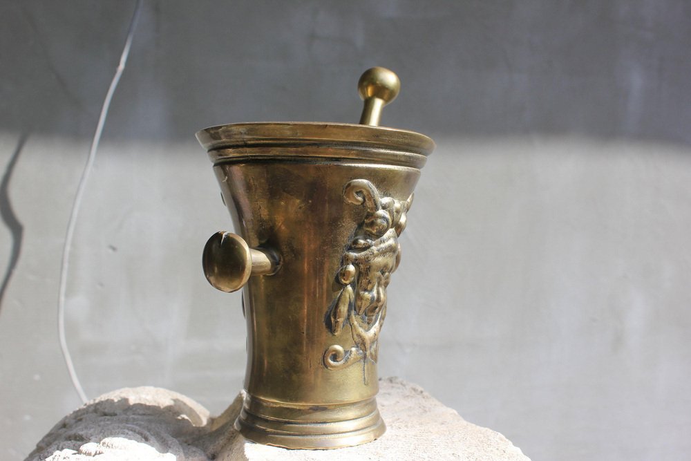 Messing Mörser Gewürz Handmühle und Stößel, Liebe Kochgeschenk, Küche ...