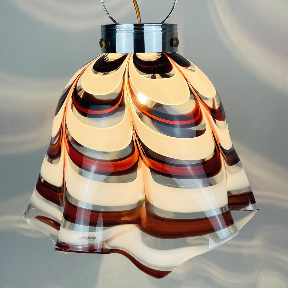 Murano Glass Brown Fazzoletto Pendant Lamp by AV Mazzega, Italy, 1970s ...