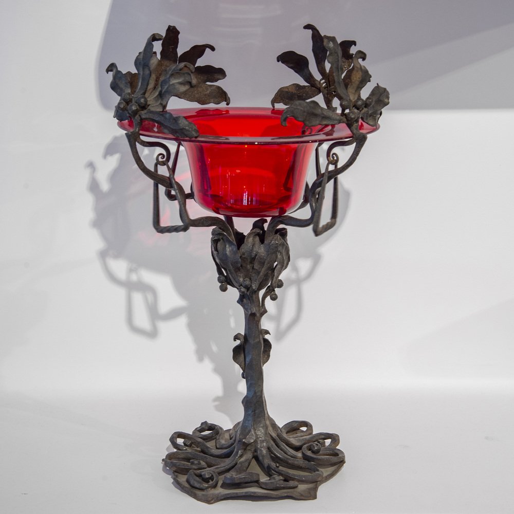 Red Wrought Iron Structure by Umberto Bellotto, 1890s for sale at Pamono
