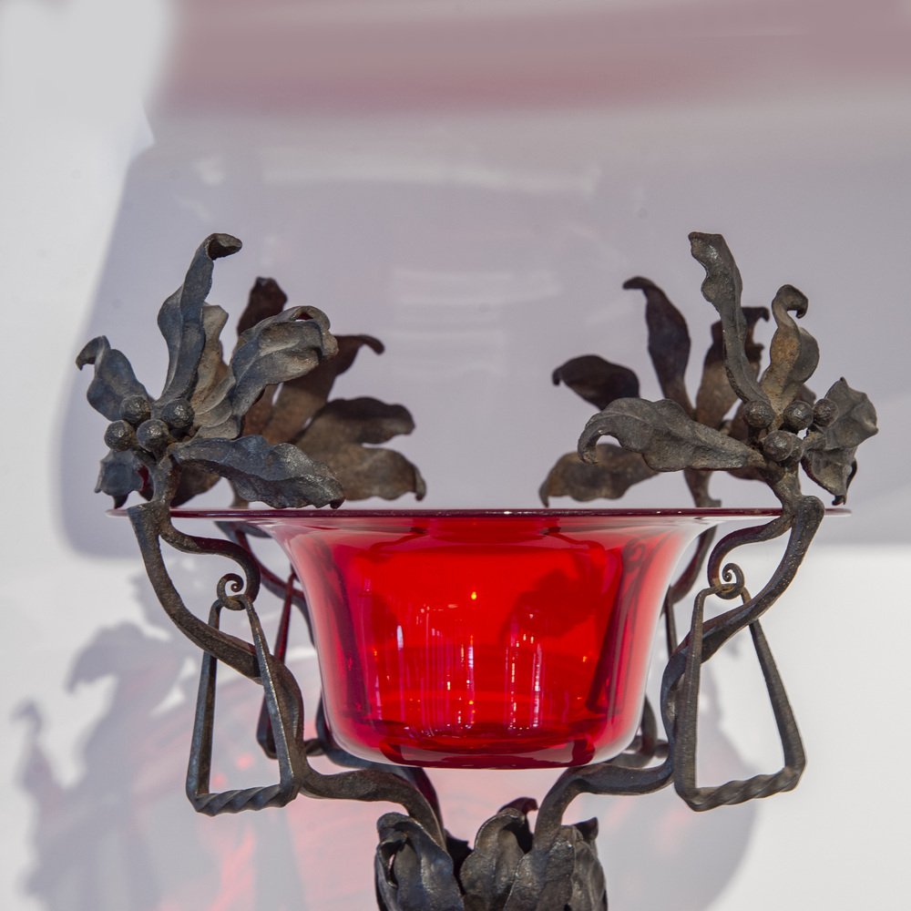 Red Wrought Iron Structure by Umberto Bellotto, 1890s for sale at Pamono