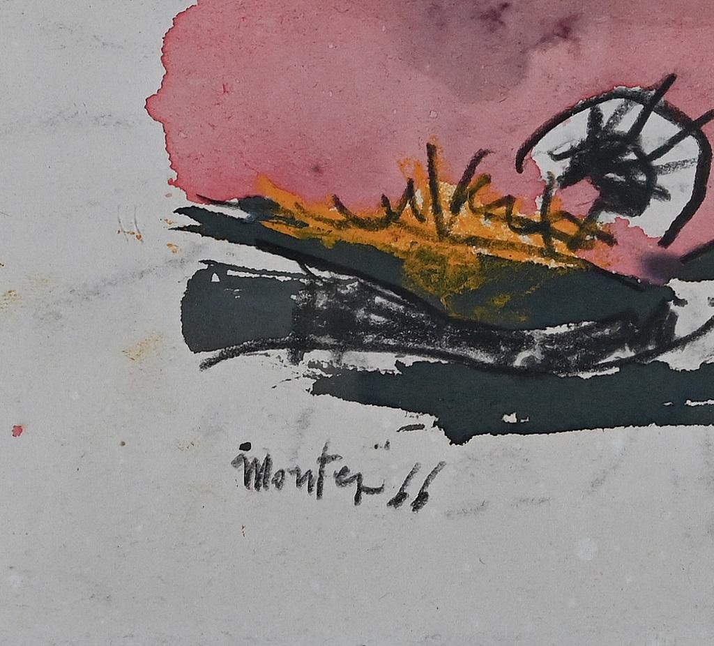 Carlo Montesi, Pink Composition, Original Watercolor, 1966 for sale at ...