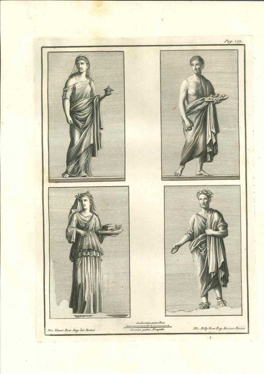 Nicola Billy, Ancient Roman Statues, Original Etching, 18th Century for ...