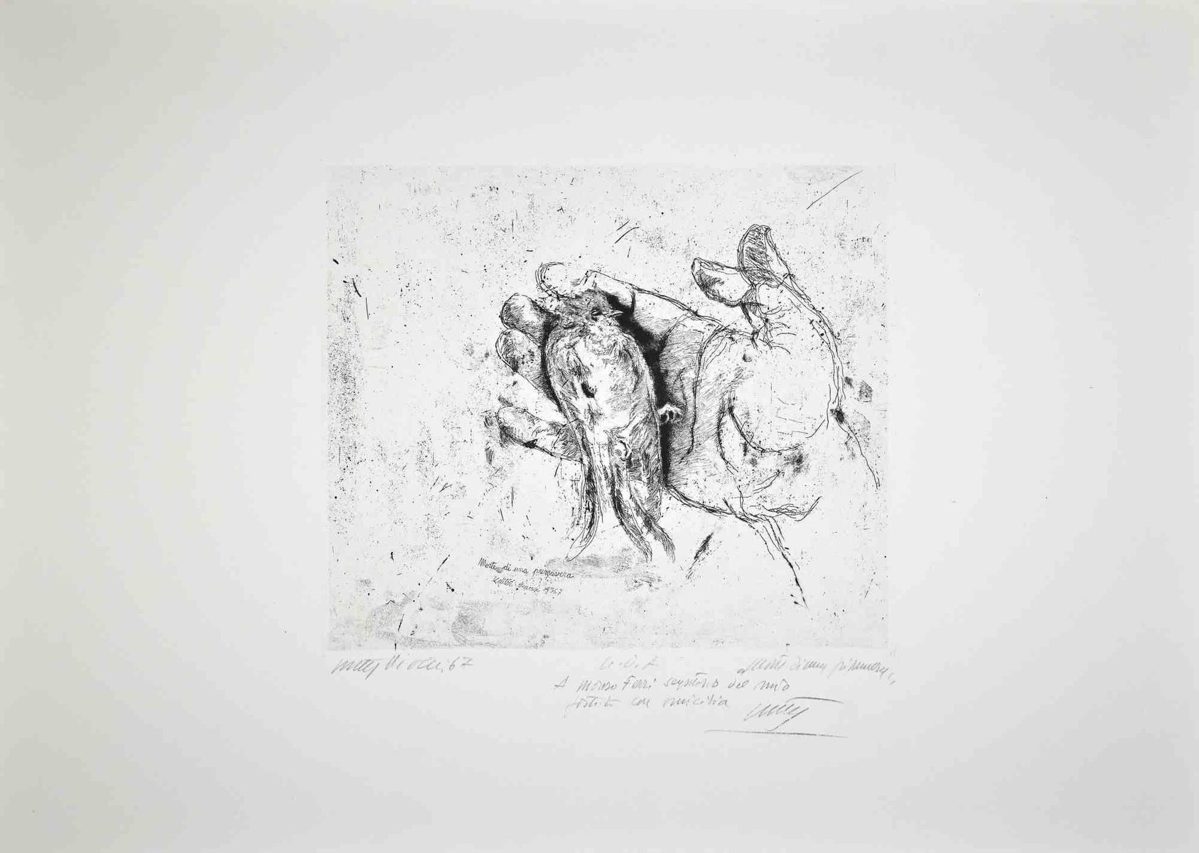 Walter Piacesi, Death of a Spring, Original Etching, 1967 for sale at ...