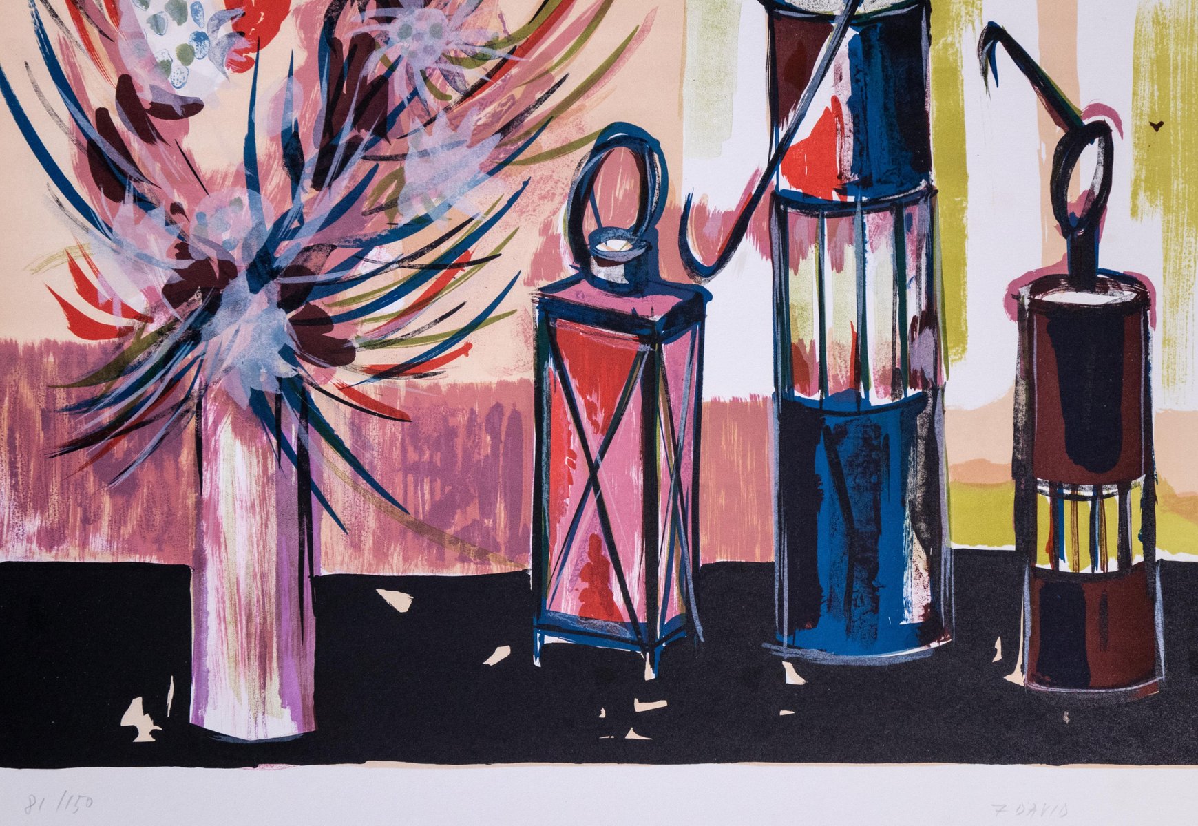 Flor David, Vases and Candles, Original Lithograph, 1970s for sale at ...