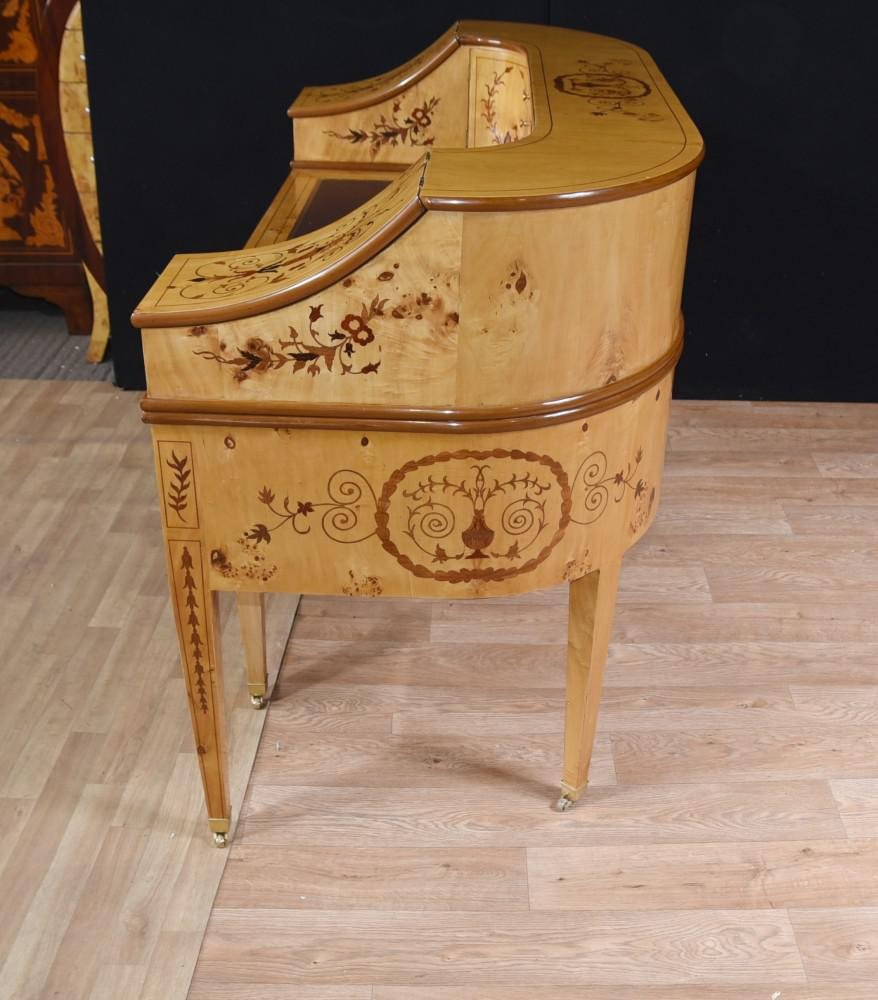 English Satinwood Carlton House Desk, 1990s for sale at Pamono