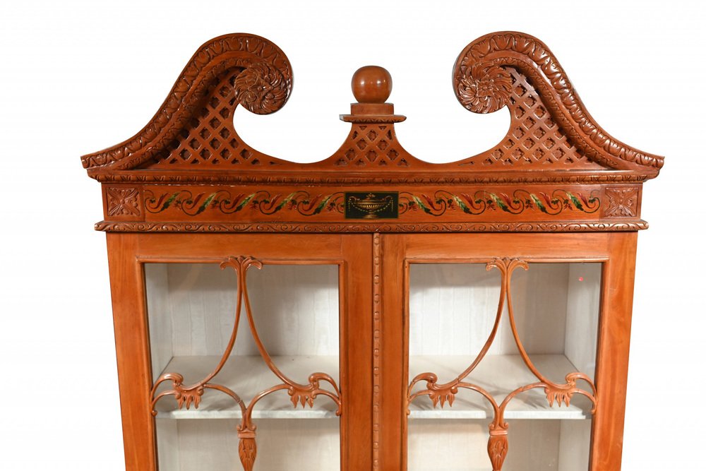 Antique Chippendale Display Cabinets in Satinwood, 1920s, Set of 2 for ...