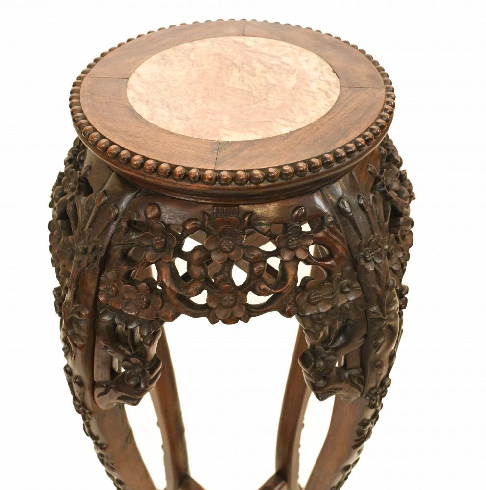 Antique Chinese Pedestal Stand Table, 1840 for sale at Pamono