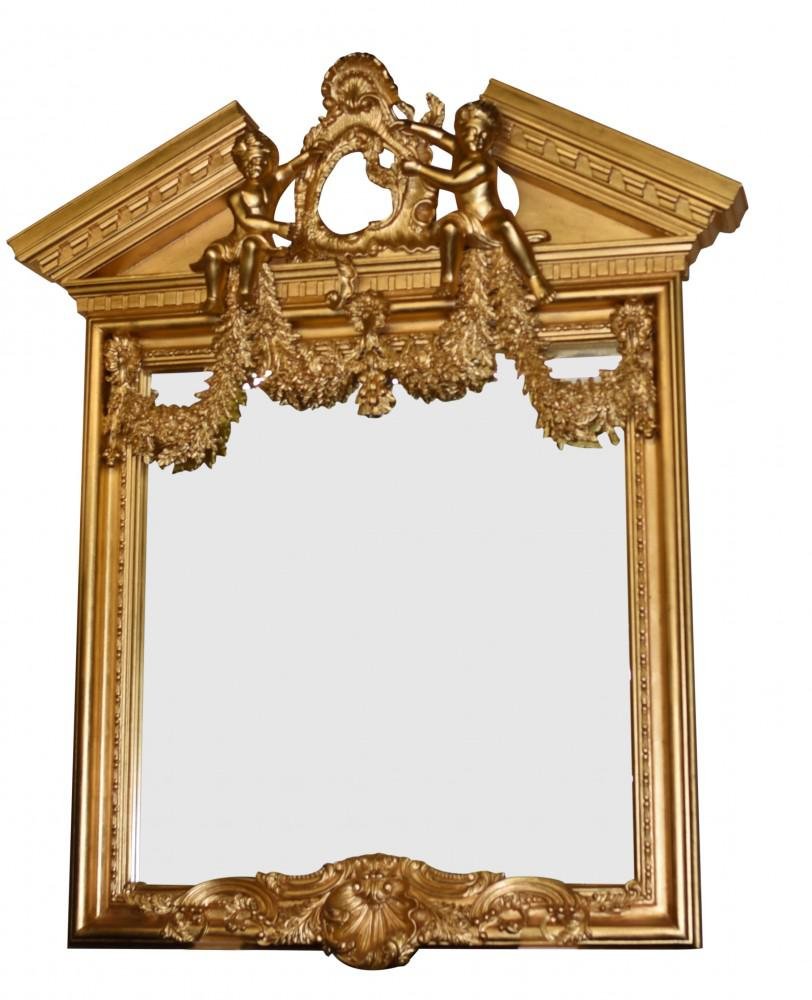 English Neo-Classical Gilt Mirror with Palladian Cherubs for sale at Pamono