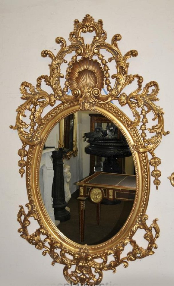 Vergoldete Louis XVI Spiegel Rokoko Oval Pier Spiegel bei Pamono kaufen