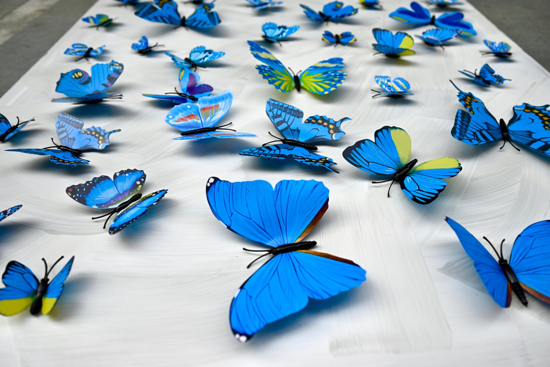 Sumit Mehndiratta, Butterfly Park 11, 2022, Mixed Media on Wooden Panel for sale at Pamono