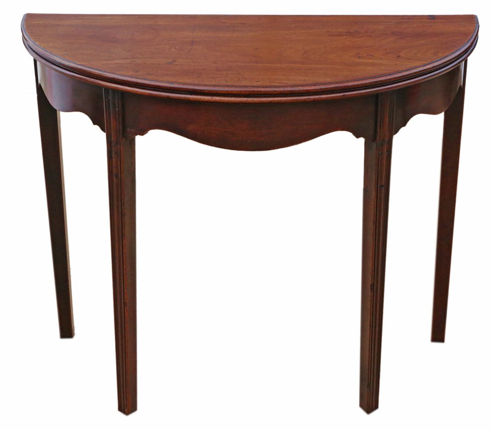 Antique Georgian Demi-Lune Folding Console Table in Mahogany, 1700s for ...