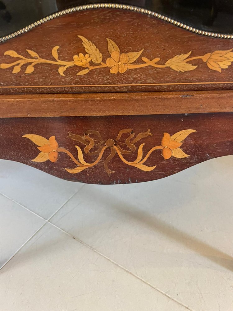 Antique Victorian Mahogany Marquetry Inlaid Display Cabinet, 1880s for ... Antique Victorian Mahogany Marquetry Inlaid Display Cabinet, 1880s for ...