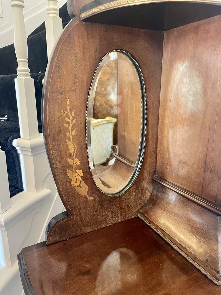 Antique Victorian Mahogany Marquetry Inlaid Display Cabinet, 1880s for ... Antique Victorian Mahogany Marquetry Inlaid Display Cabinet, 1880s for ...