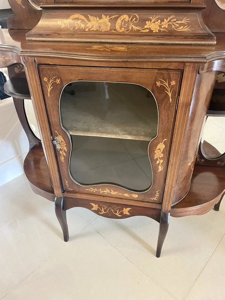 Antique Victorian Mahogany Marquetry Inlaid Display Cabinet, 1880s for ... Antique Victorian Mahogany Marquetry Inlaid Display Cabinet, 1880s for ...