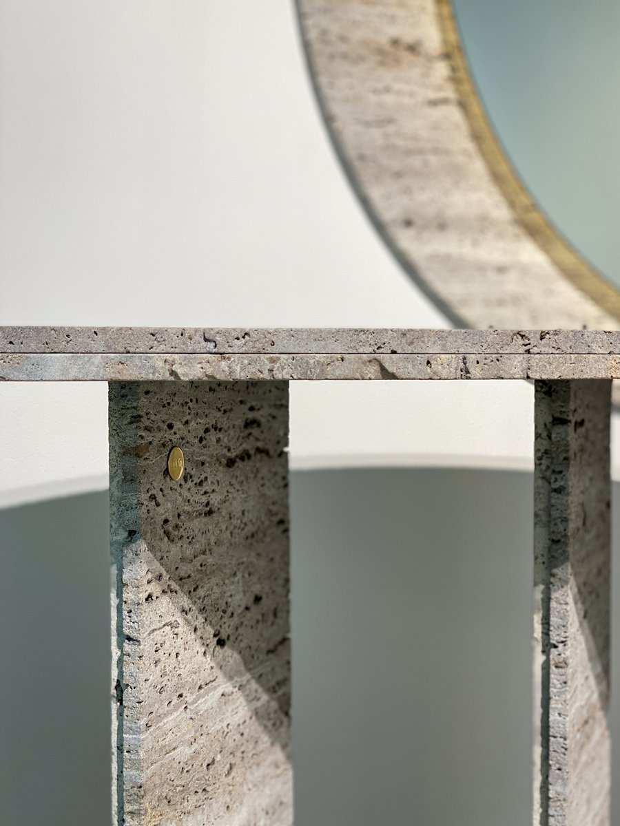 Titanium Ellipse Console Table 01 in Travertine from barh.design for ...