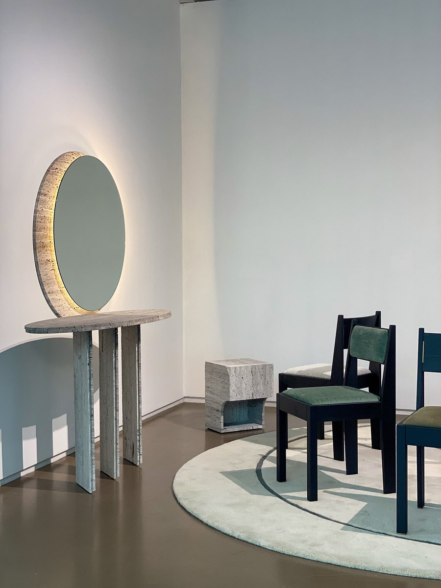 Titanium Ellipse Console Table 01 in Travertine from barh.design for ...