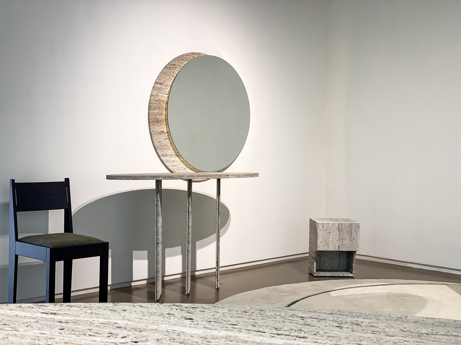 Titanium Ellipse Console Table 01 in Travertine from barh.design for ...