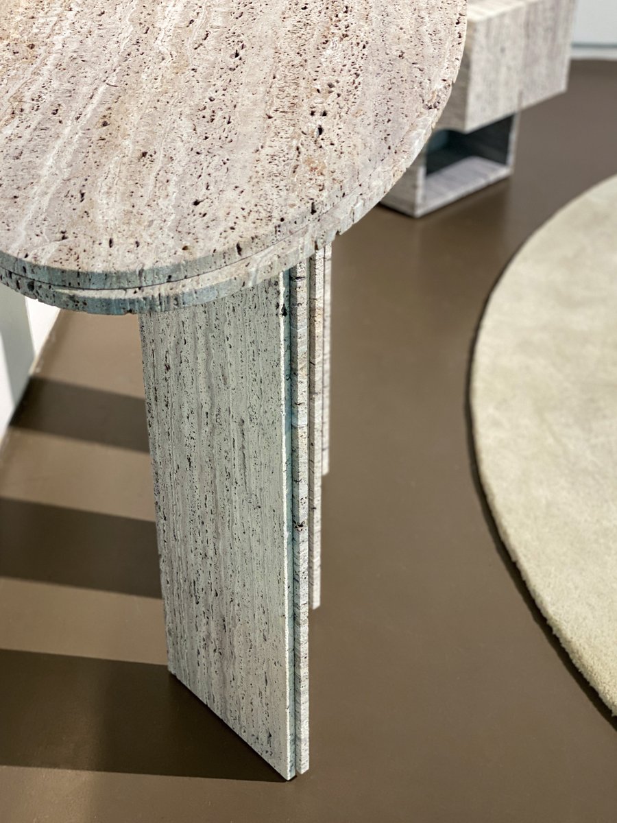 Titanium Ellipse Console Table 01 in Travertine from barh.design for ...