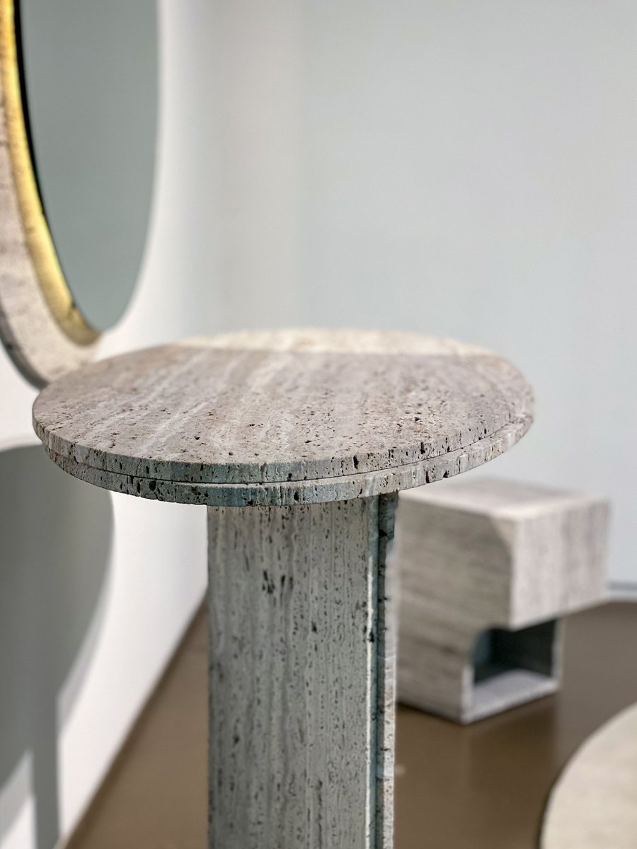 Titanium Ellipse Console Table 01 in Travertine from barh.design for ...