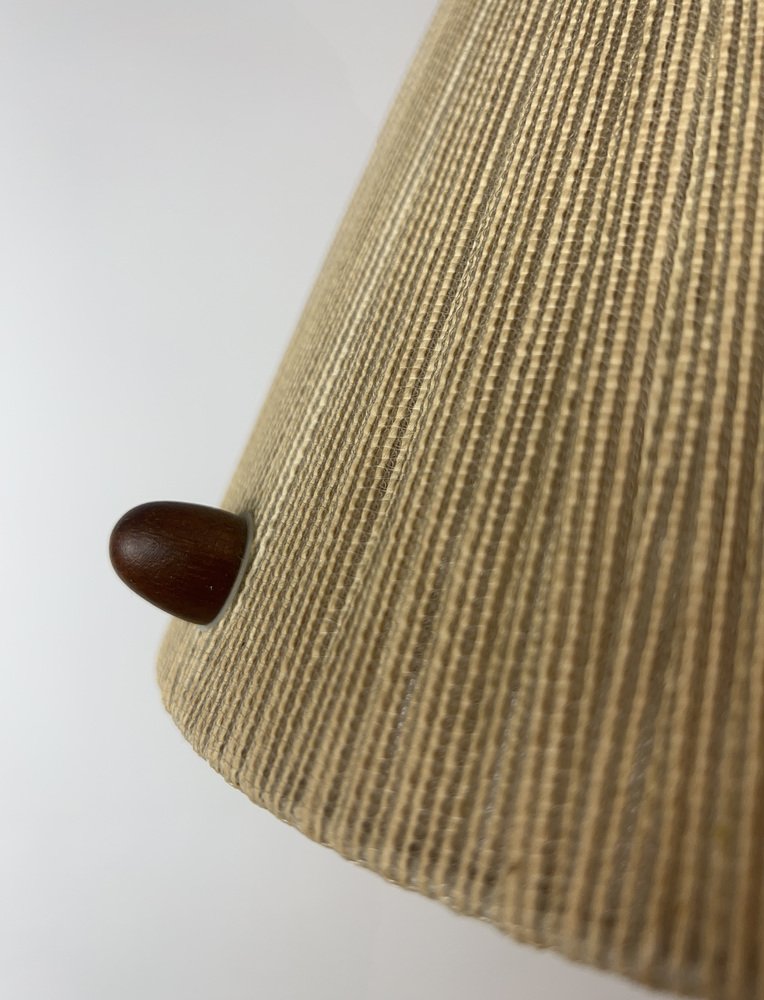Teak Rope-Raffia Pendant Lamp from Temde, 1960s for sale at Pamono