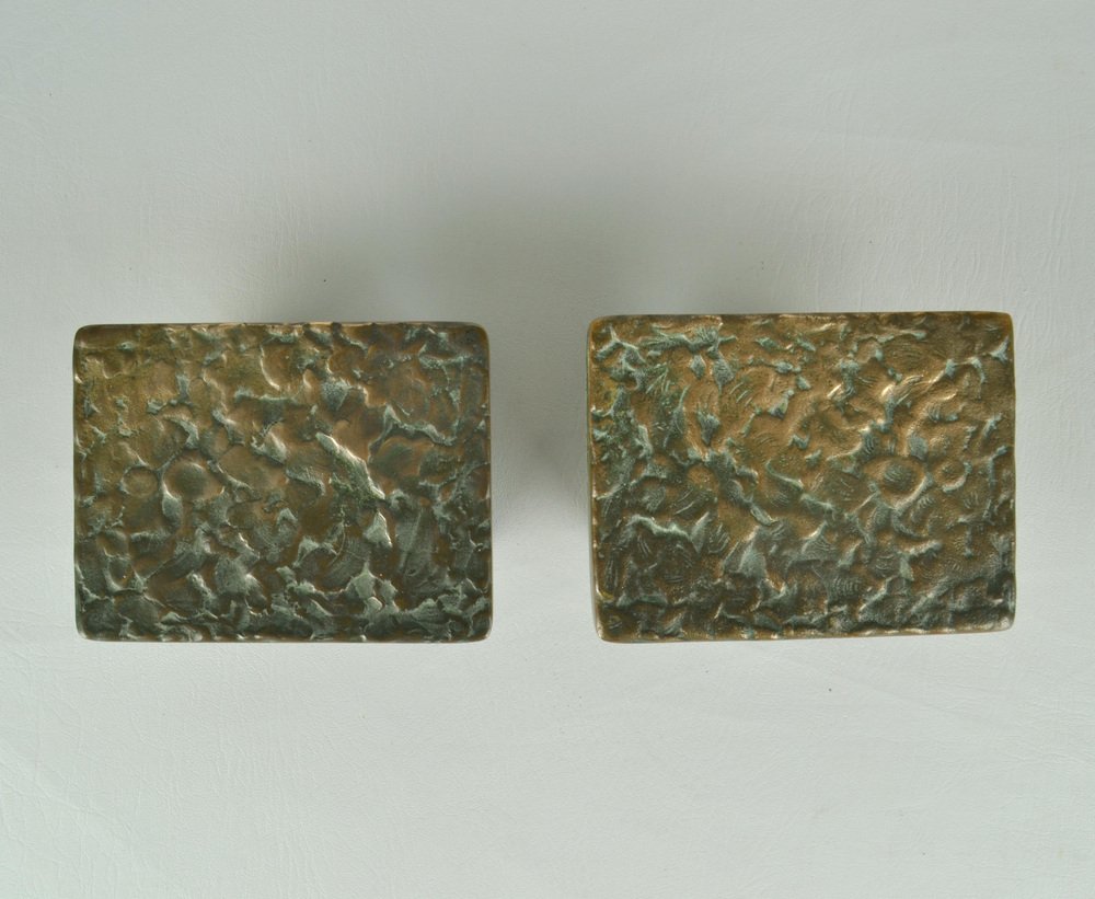 Push Pull Horizontal Door Handles in Bronze with Ripple Relief, 1970s ...