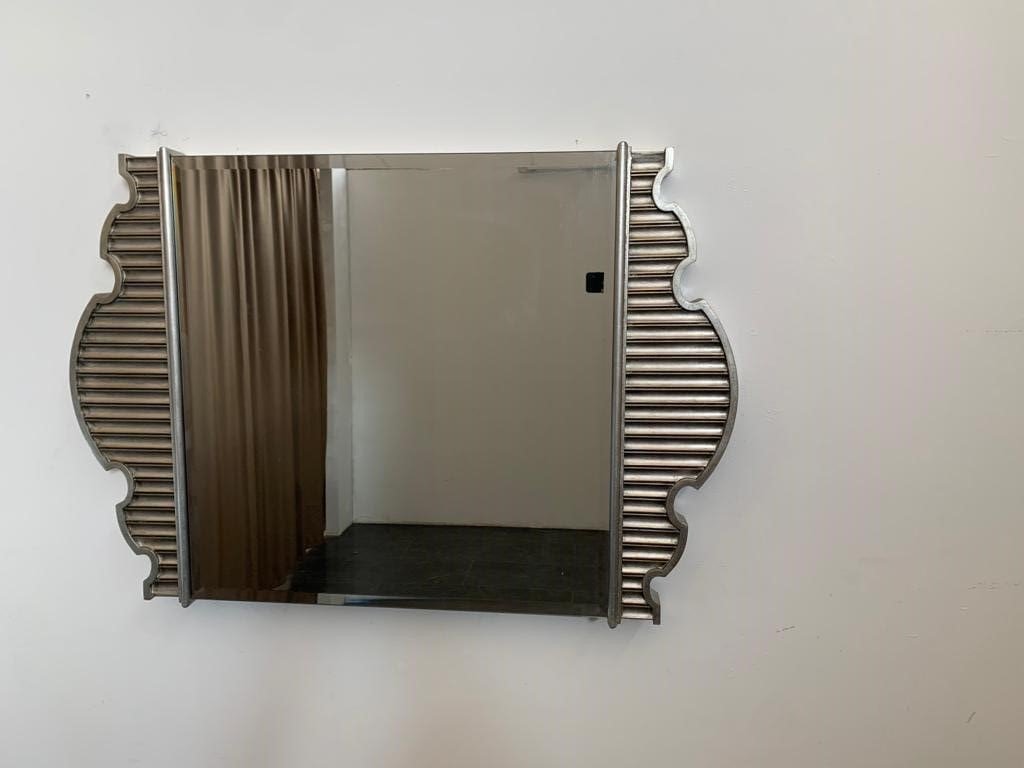 French Eclecticism Mirror in Silver Plating, 1990s for sale at Pamono