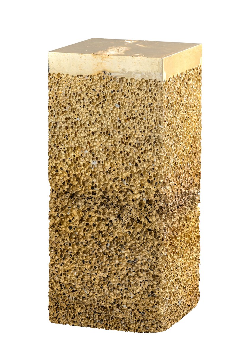 Metal Rock Gold Table by Michael Young for sale at Pamono