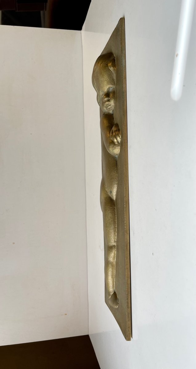 Bronze Relief Wall Plaque of Infant Girl, 1930s for sale at Pamono