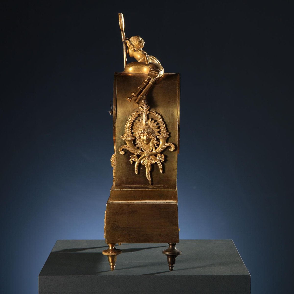 Shelf Clock with Figure for sale at Pamono