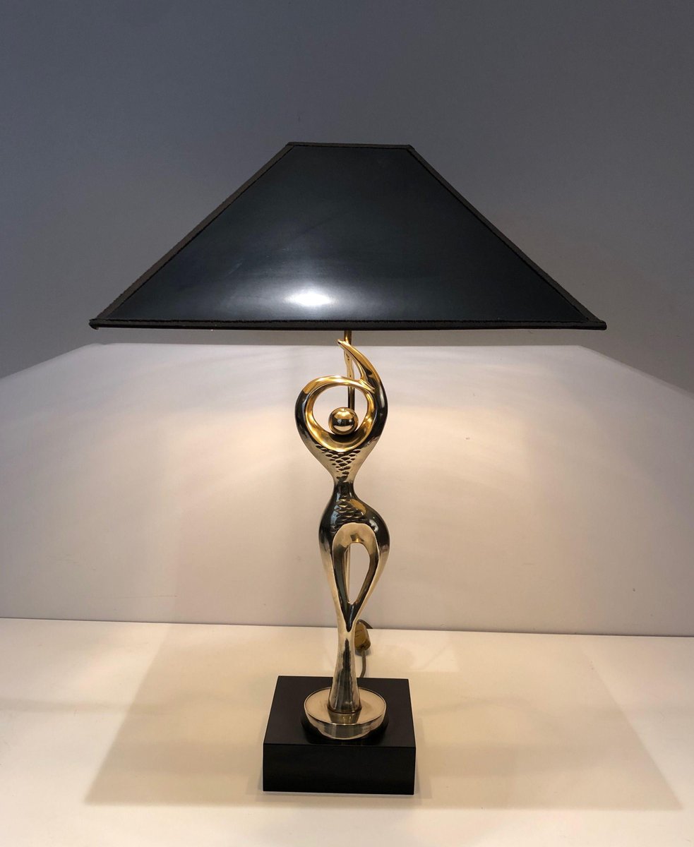 Messing Lampe für eine stilisierte Tänzerin, 1970er bei Pamono kaufen