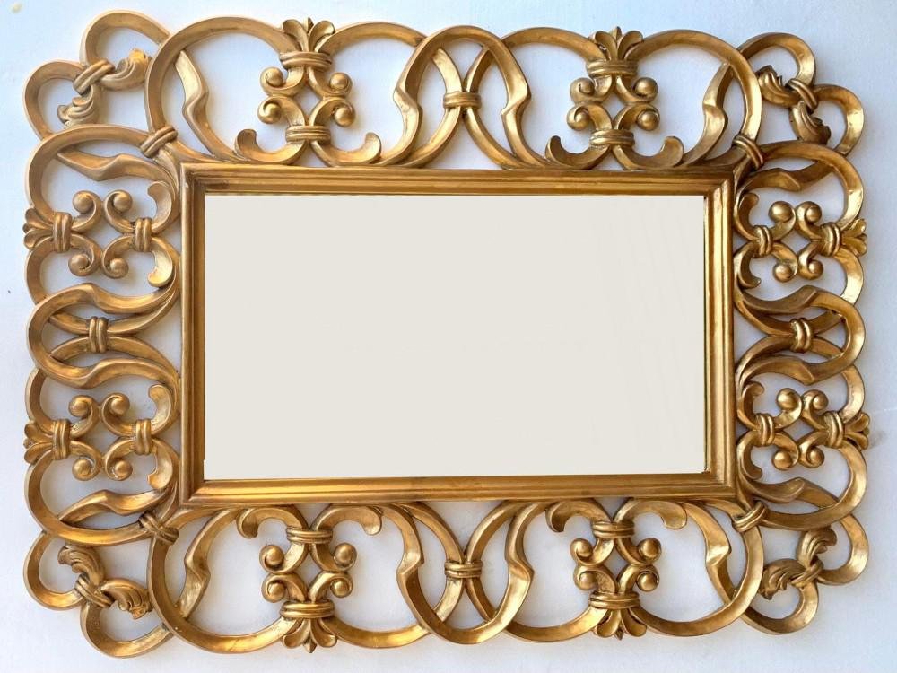 Gilt Gothic Mantle Mirror in Glass Gilded Frame for sale at Pamono