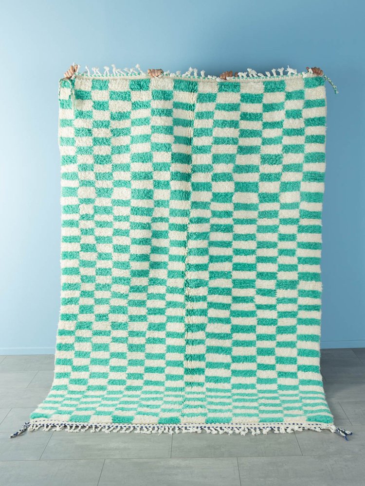 Peppermint Check Berber Rug, 2010s for sale at Pamono