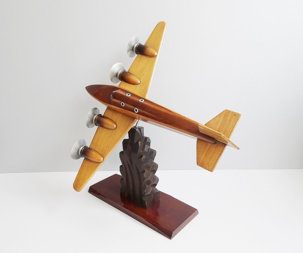 Art Deco Wooden Aircraft Model, 1930s for sale at Pamono