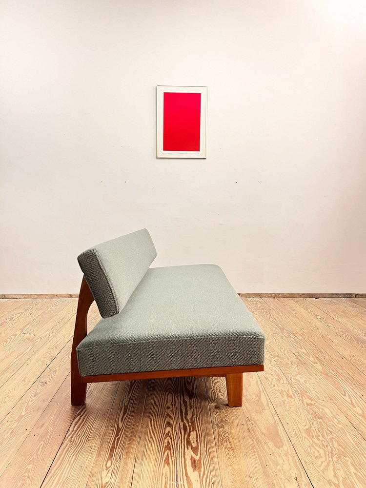 Mid-Century German Three-Seater Sofa in Cherry Wood by Hans Bellmann ...
