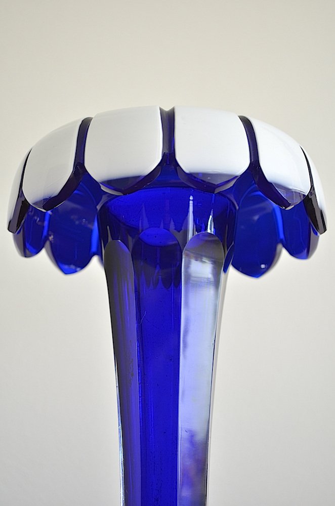 Art Nouveau Scandinavian Blue Glass Vase, Denmark, 1890s for sale at Pamono
