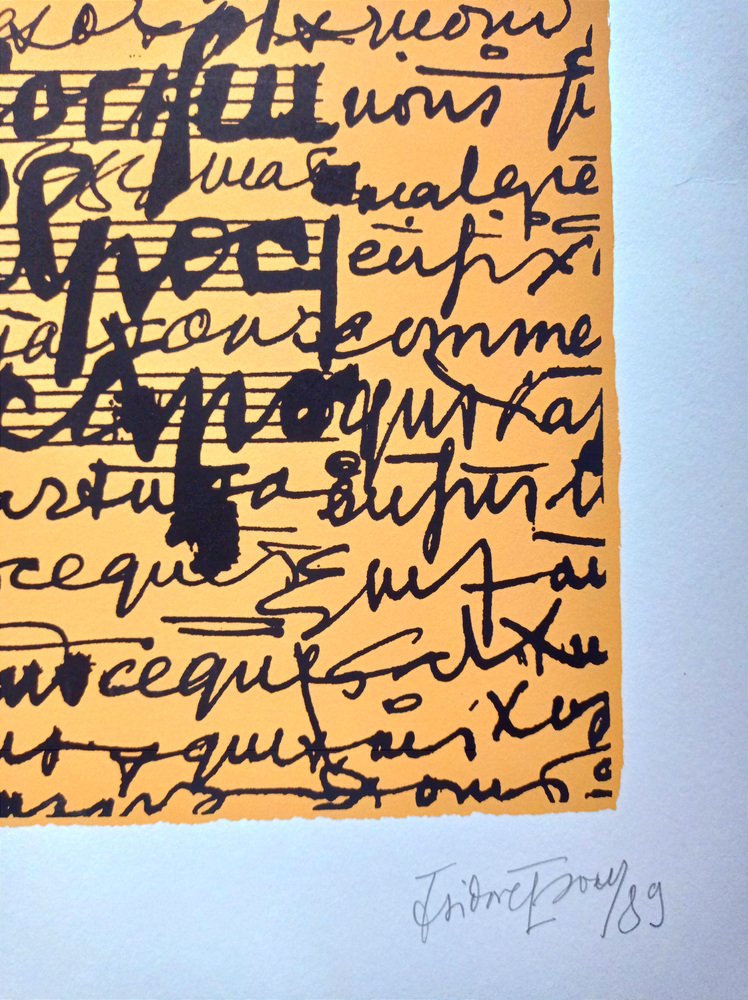 Isidore Isou, Lettrist Composition, 1989, Lithographie bei Pamono kaufen