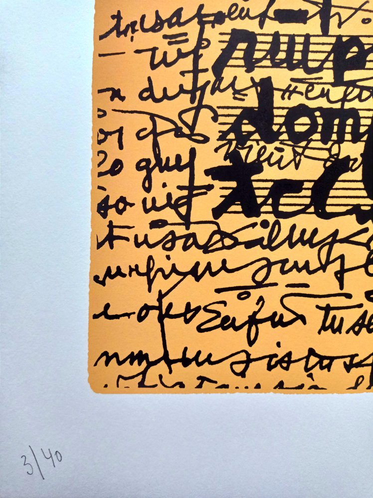 Isidore Isou, Lettrist Composition, 1989, Lithograph for sale at Pamono