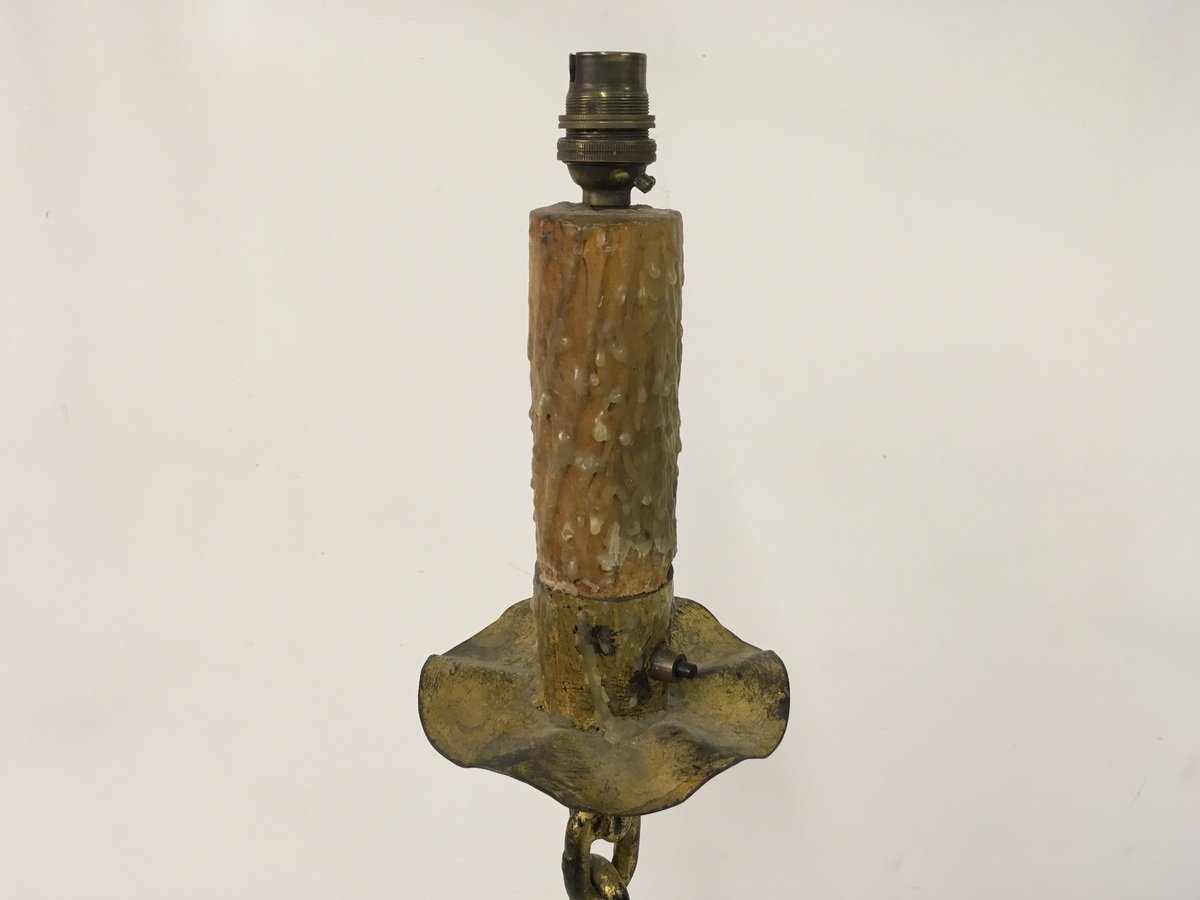 Vintage Gilt Metal Chain Floor Lamp for sale at Pamono